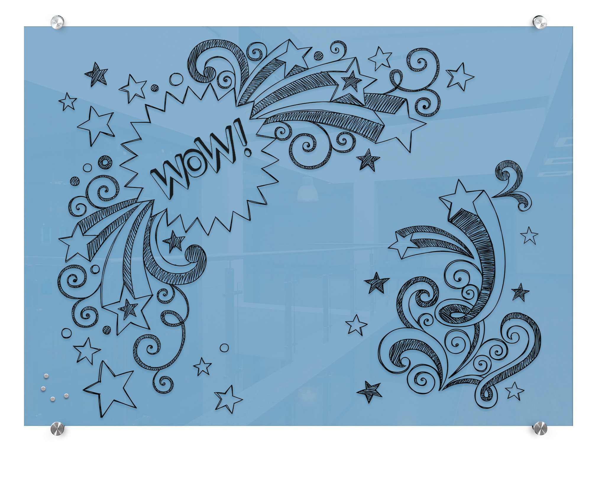 Mooreco Light Blue Glass Magnetic Whiteboard 3x4 - Wayfair Canada