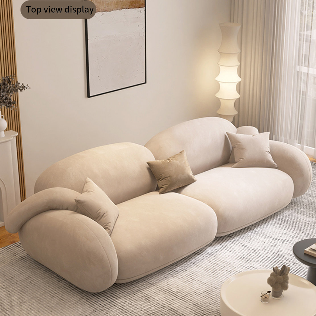 Comfort Zone Furniture.e Fabric sofa skin feeling plush simple light ...