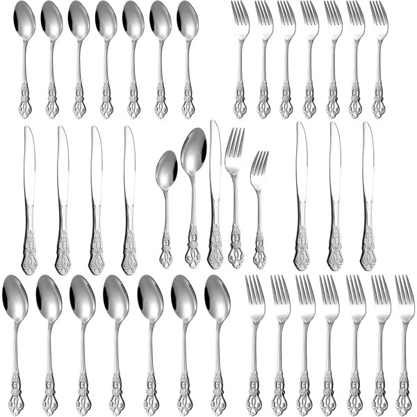 Astoria Grand Retro Royal 40-Piece Stainless Steel Flatware Set For 8 ...