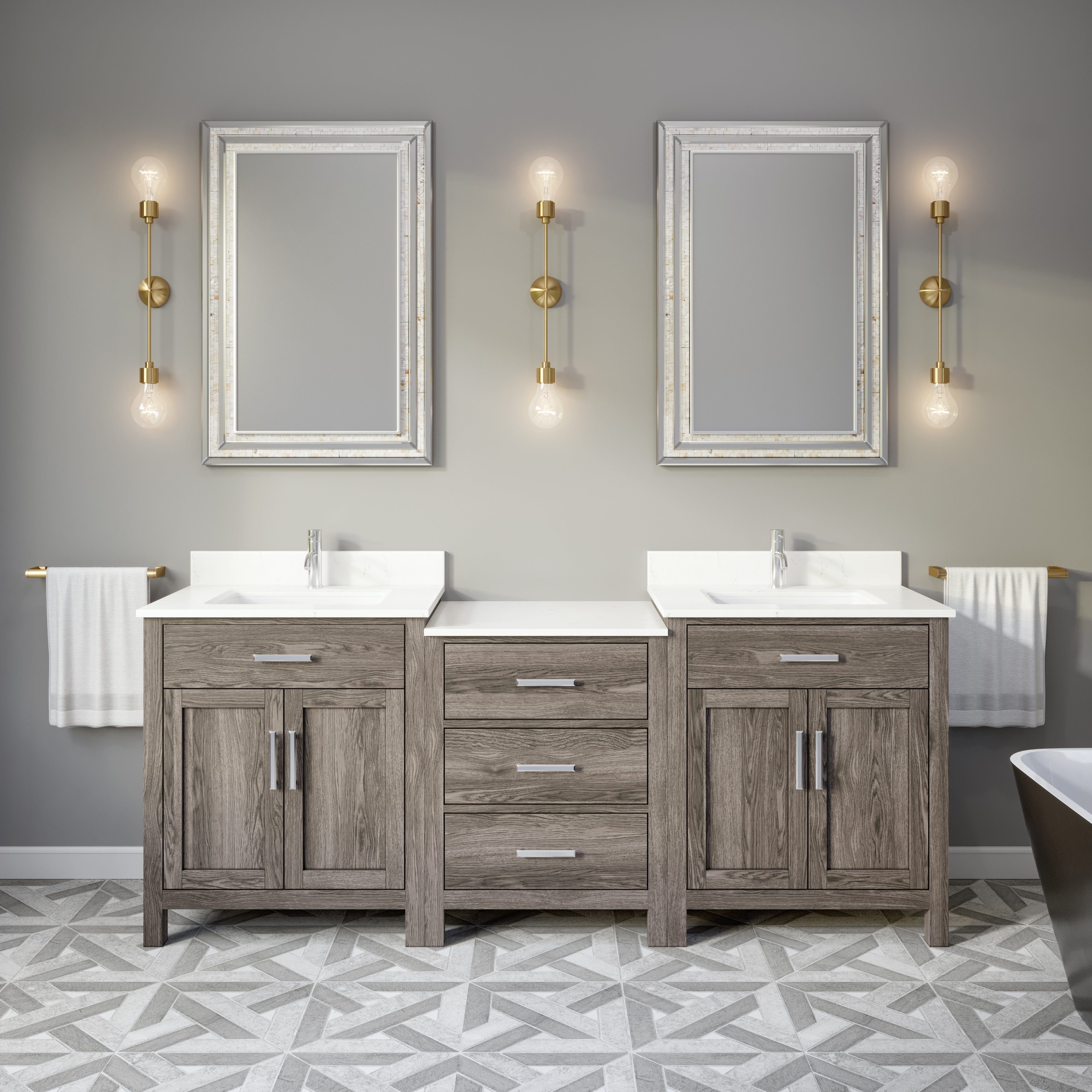 Wildon Home® Domel 84" Double Bathroom Vanity Set | Wayfair