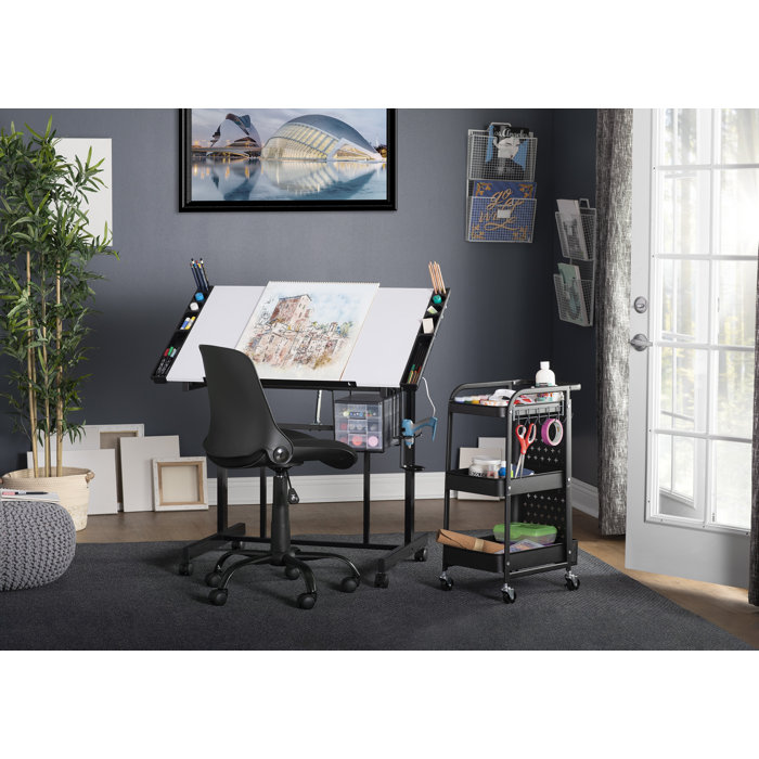 Inbox Zero Crabtree 41'' Deluxe Craft Station, Adjustable Drafting and ...