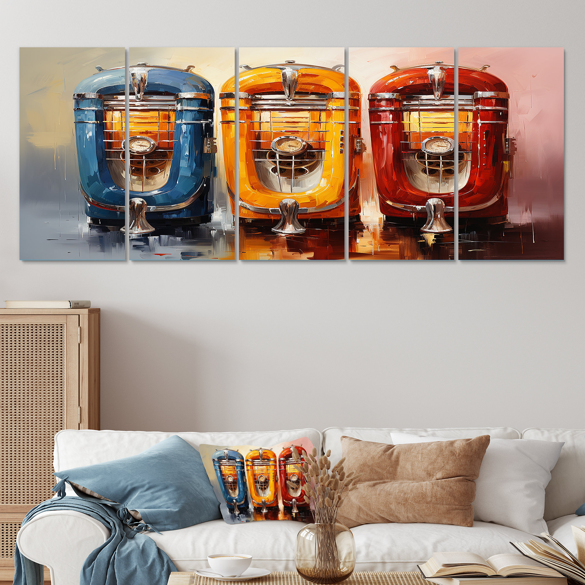 Latitude Run® " Coloful Modern Jukebox Jams I 5 Piece Art " 5 - Pieces ...