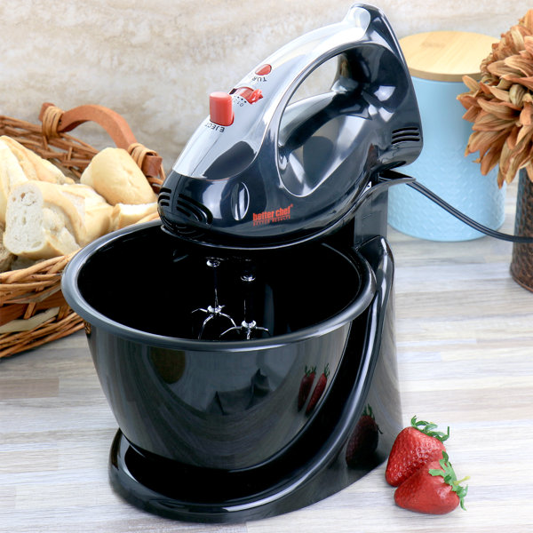 Better Chef 200 Watt Stand/Hand Mixer in Black with Mixing Bowl | Wayfair