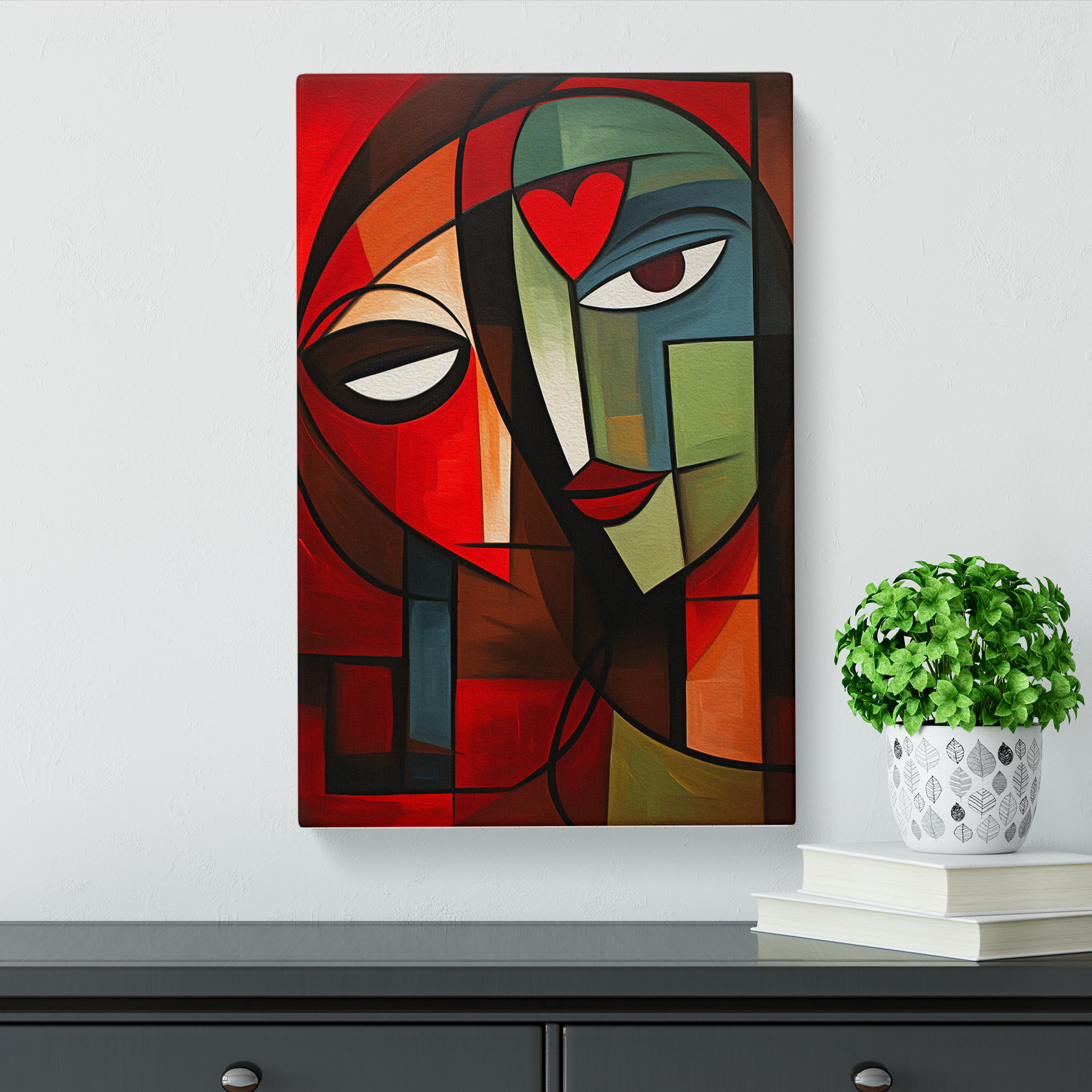 Metro Lane Love Heart Cubism Art No.3 - Print | Wayfair.co.uk