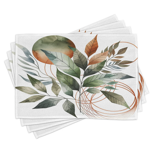 Ambesonne Polyester Reseda Green Pale Caramel Rectangle Placemat | Wayfair