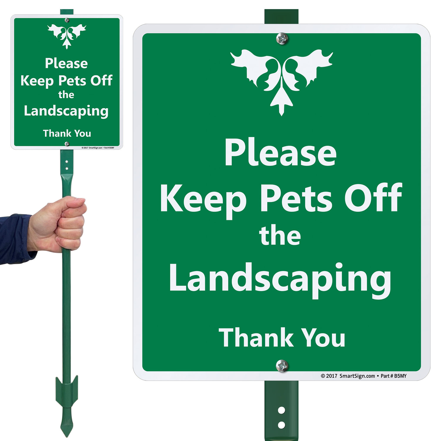 SmartSign Please Keep Pets Off The Landscaping Sign And Stake Kit ...