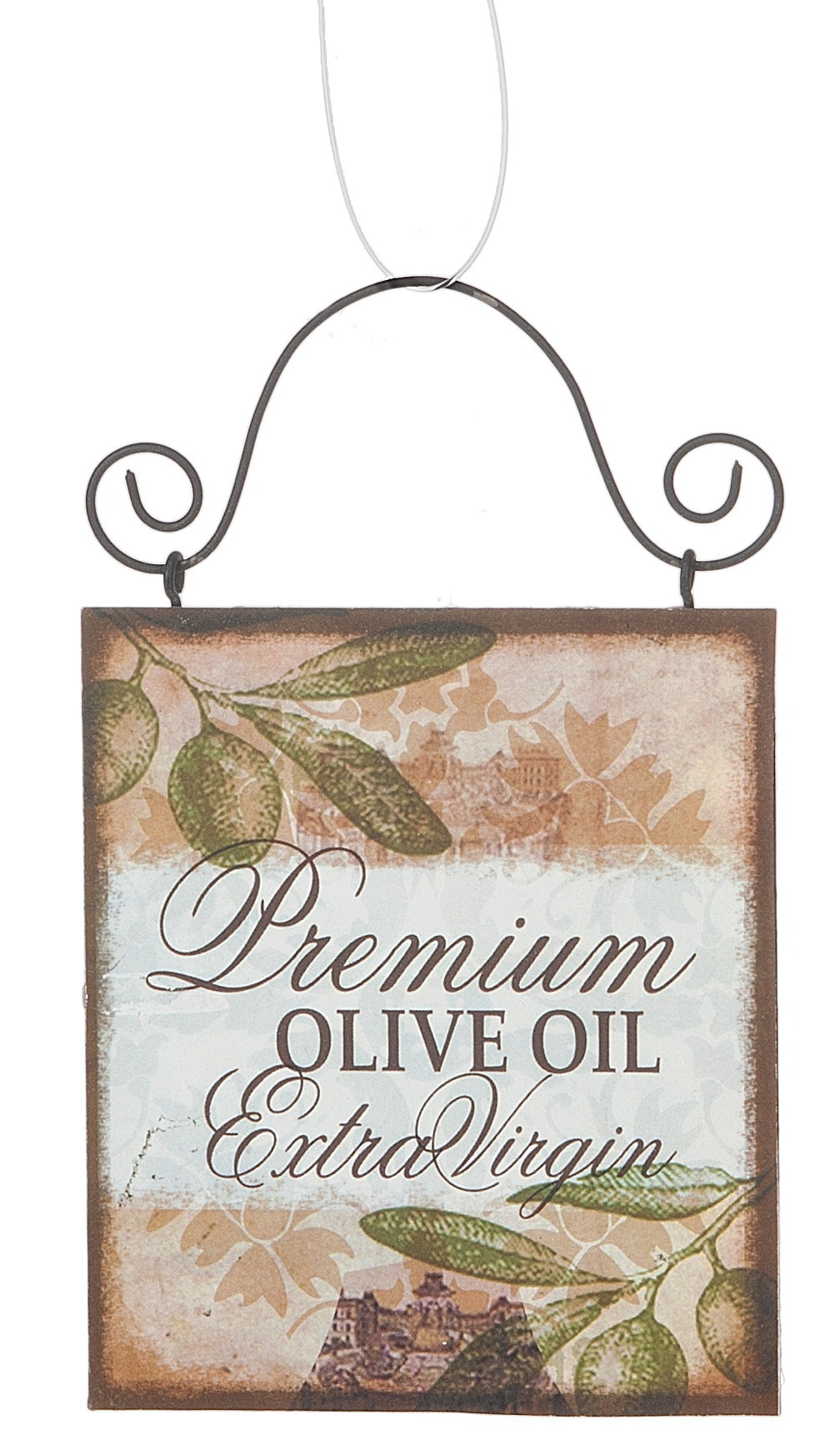 The Holiday Aisle® Premium Olive Oil Extra Virgin Sign Hanging Figurine ...