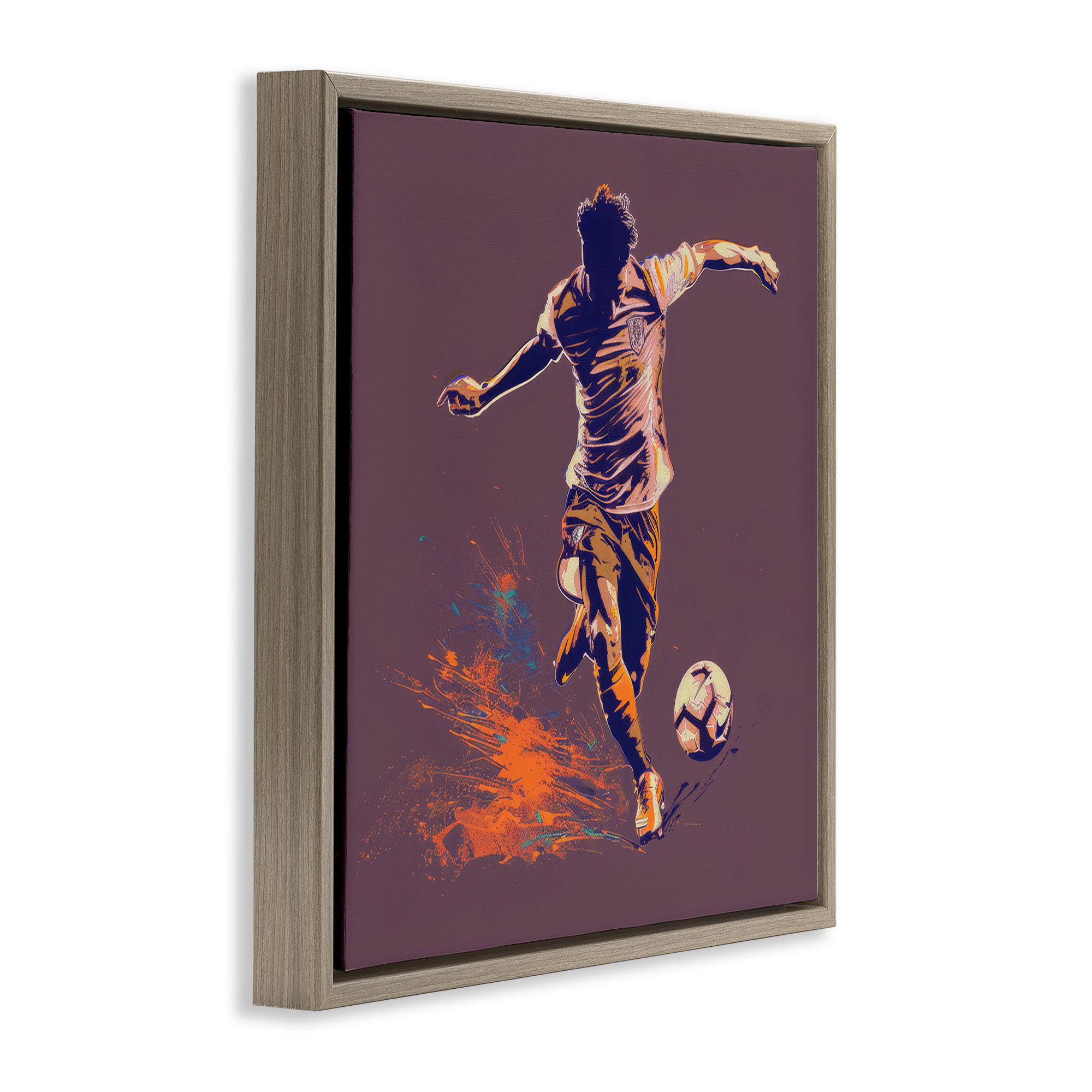 Winston Porter Winning Goal Abstract Athlete Framed Floater Canvas Wall ...
