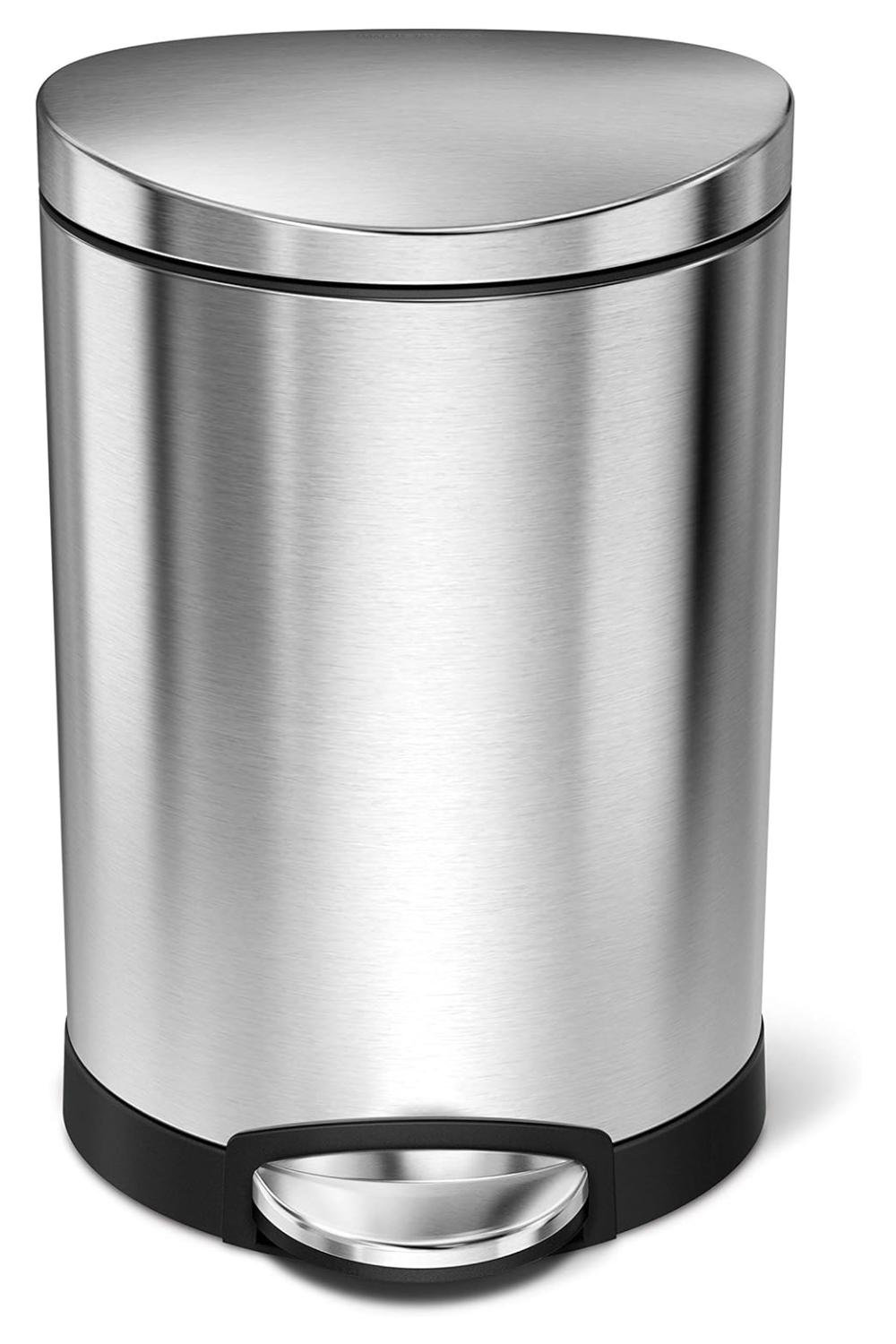 X－MAX FURNITURE 6 Litre / 1.6 Gallon Semi-Round Bathroom Step Trash Can ...
