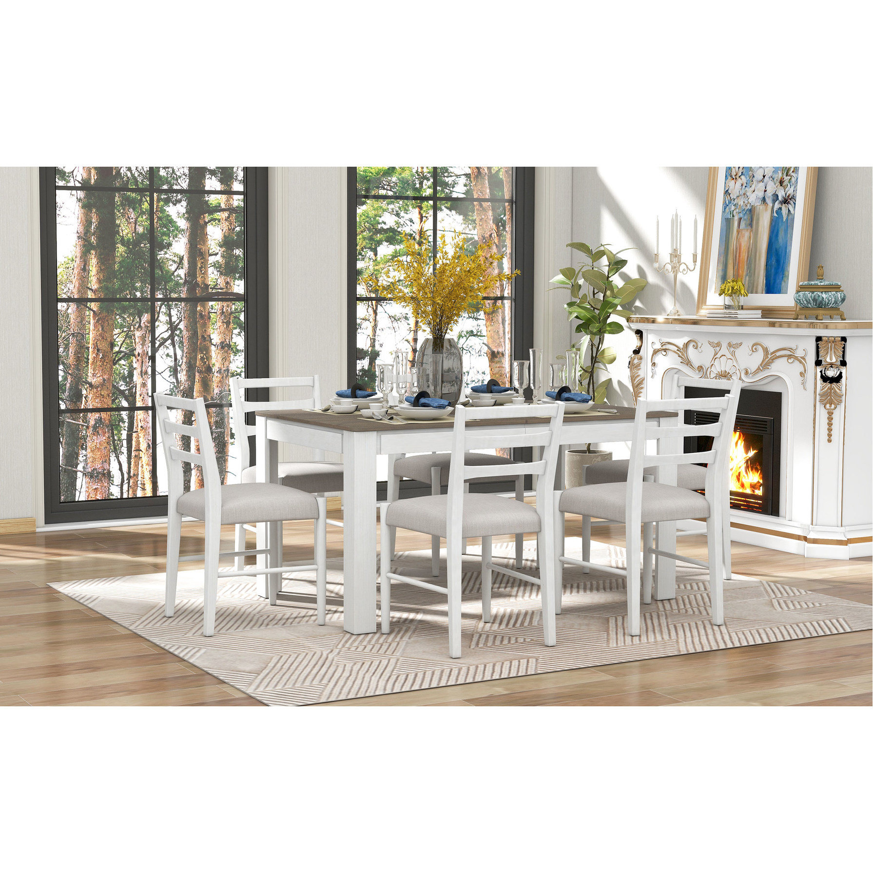 Rosalind Wheeler Mutifunctional 7 Dining Array With Expandable Table ...