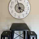 Gracie Oaks Killebrew Round Wood Slat Wall Clock with Distressed Finish ...