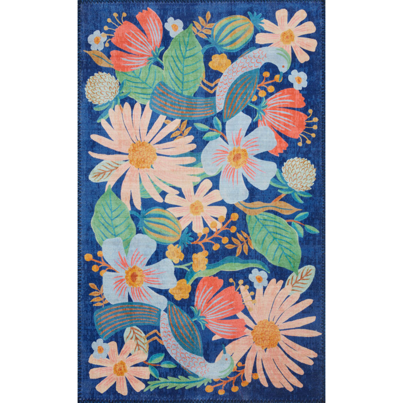 Rifle Paper Co. x Loloi Meadow MEA-03 Dovecote Indigo Rug & Reviews ...