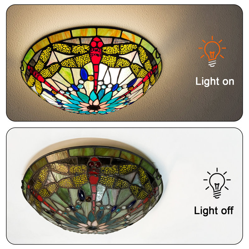 Vinplus Tiffany flush mount ceiling light & Reviews | Wayfair