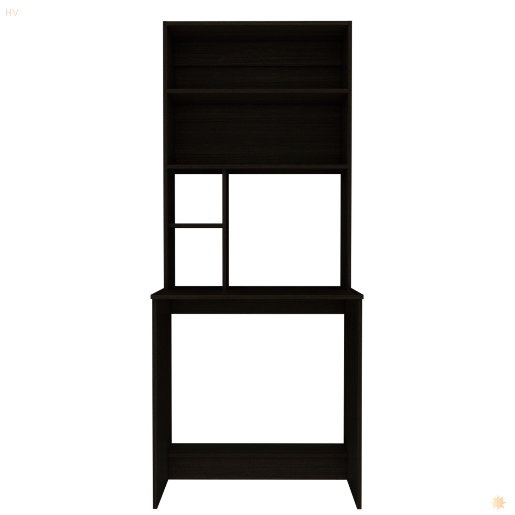 Latitude Run® Computer Hutch Desk, Lower Shelf, Four Shelves | Wayfair