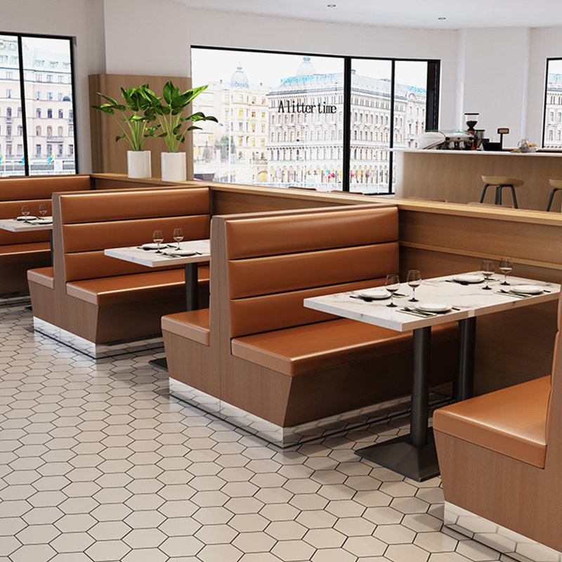 Visual card holder Simple Stylish Cafe Restaurant Benches Faux Leather ...