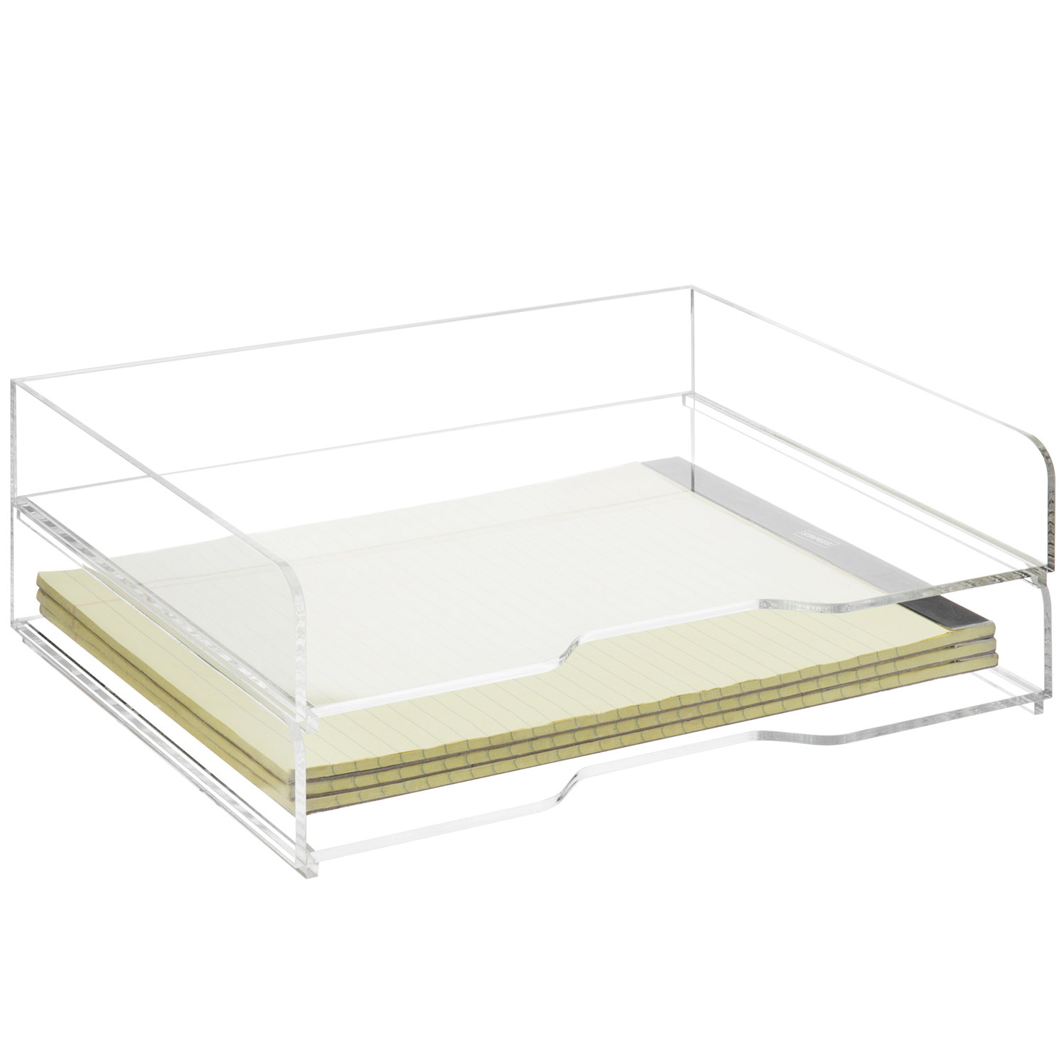 Inbox Zero 2 Tier Stackable Acrylic Desktop File Organizer & Reviews ...