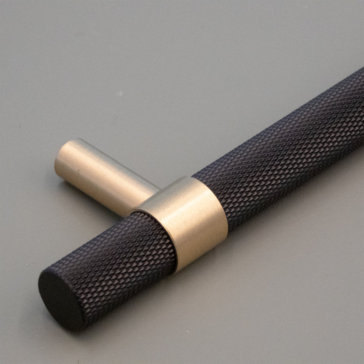 Simply Effortless Black and Satin Brass Textured Cabinet and Drawer ...