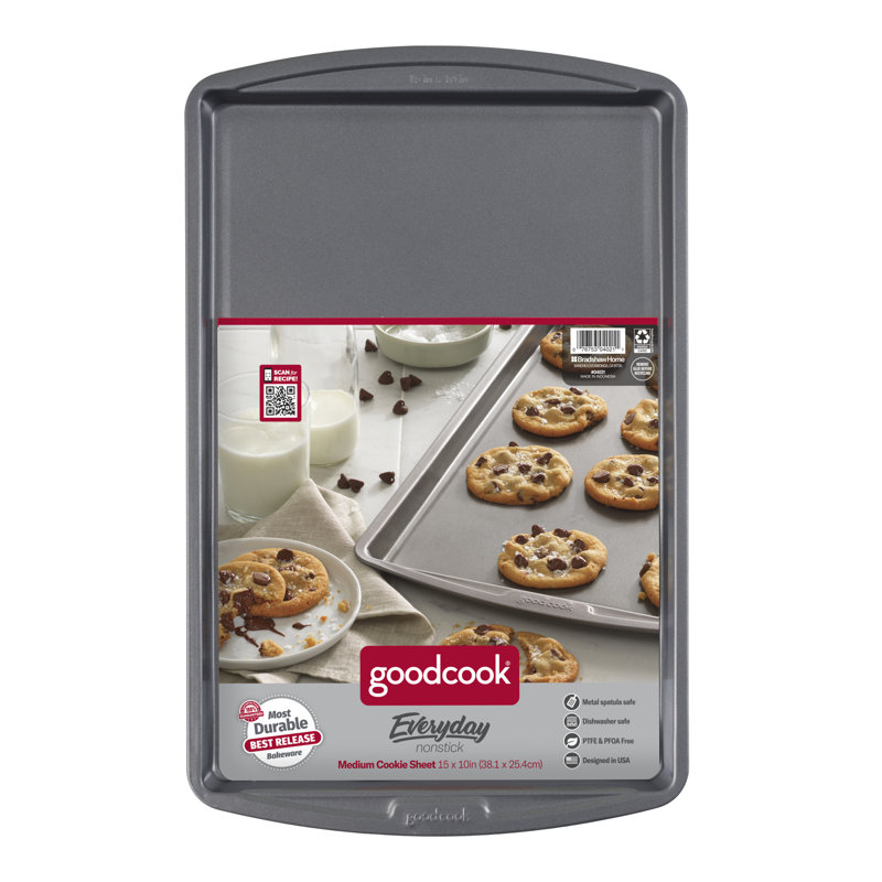 Good Cook GoodCook Everyday Nonstick Steel Baking Sheet, 15" x 10 ...