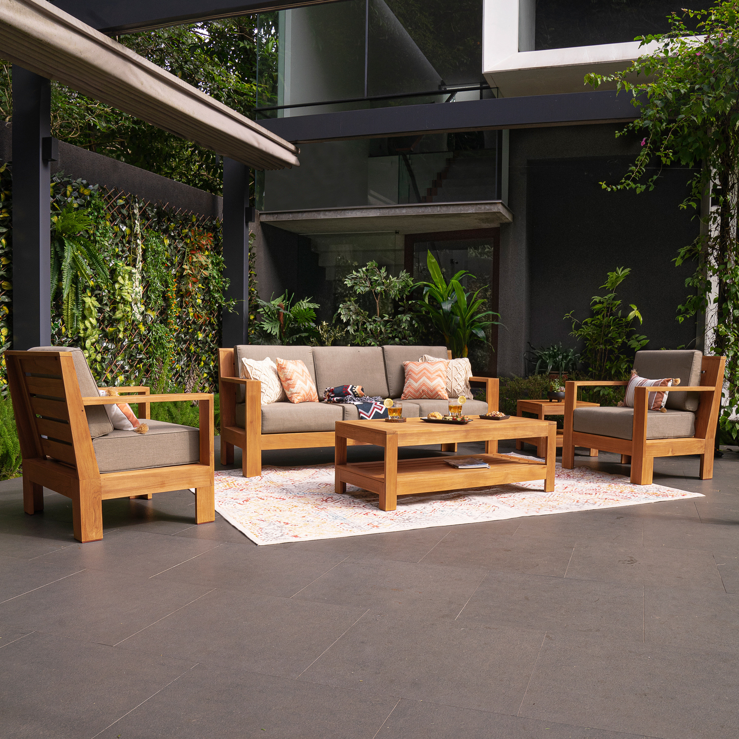 Birch Lane™ Beaufort Teak Outdoor Conversation Set & Reviews - Wayfair ...