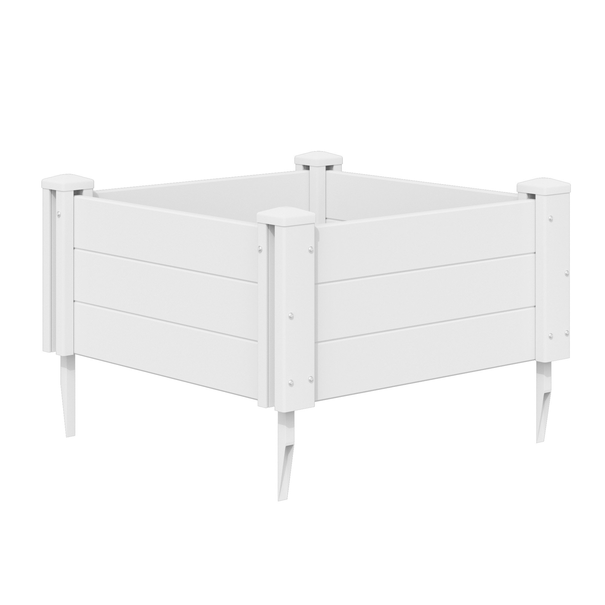 Latitude Run® Outdoor Decorative Vinyl Planter Box White Raised Garden ...