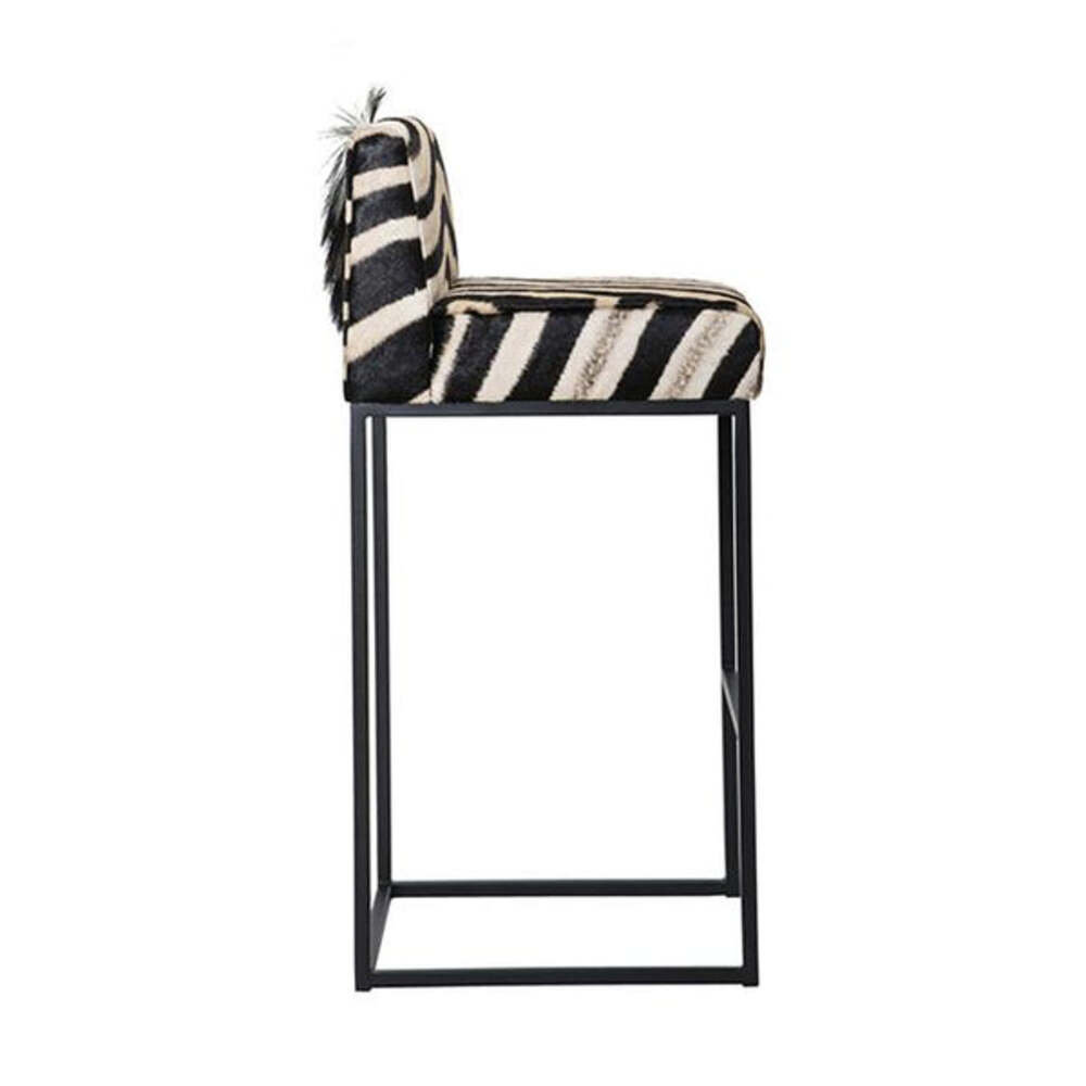 Ngala Trading Co. Zebra Hide Bar Stool | Perigold