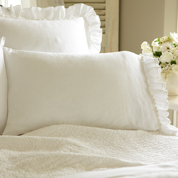 Taylor Linens Verandah White Linen Pillowcase Set | Wayfair