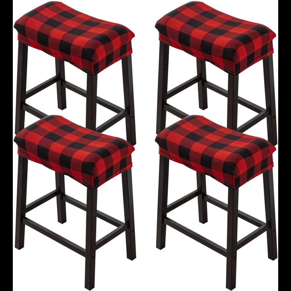 Gracie Oaks Bar Stool Cover Rectangle Set Of 4 Printed Stretch Counter ...