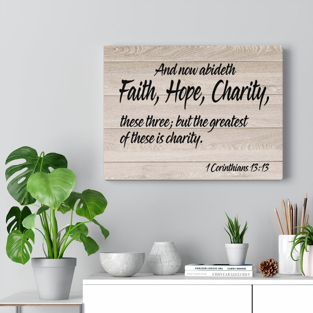 Trinx Faith Hope Charity 1 Corinthians 13:13 Wall Art Christian Home ...