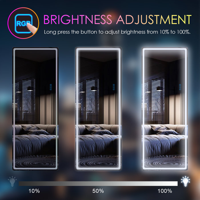 Wade Logan® Arczi Rectangle LED Metal Mirror & Reviews | Wayfair