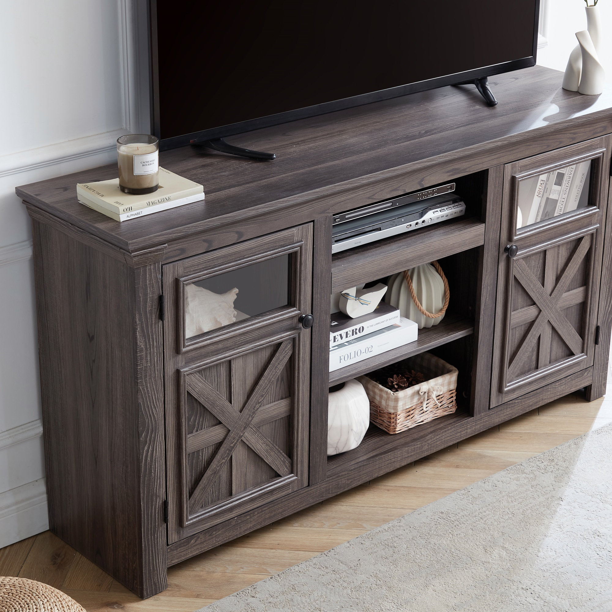 Ophelia & Co. 2 Doors Cabinet Farmhouse Cabinet, Farmhouse TV Stand ...