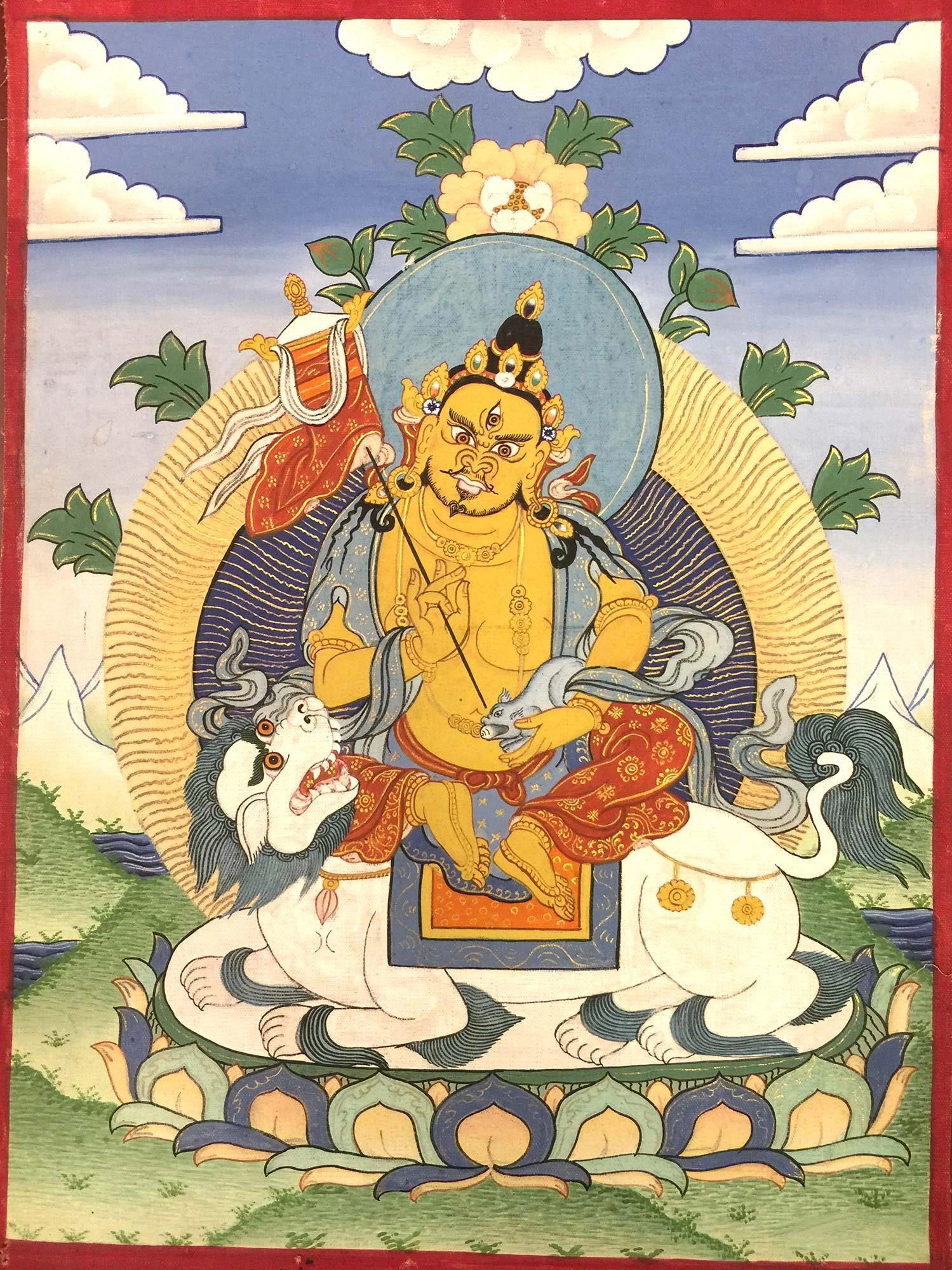 Exotic India Old Small Sized Thangka Of The Wishfulling Guardian King ...