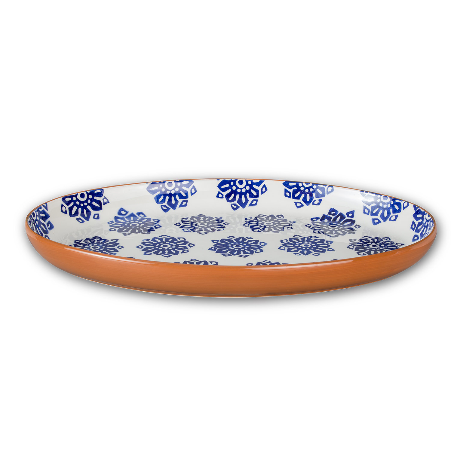 Euro Ceramica Azul Tile 19.5'' Oversized Oval Serving Platter | Wayfair
