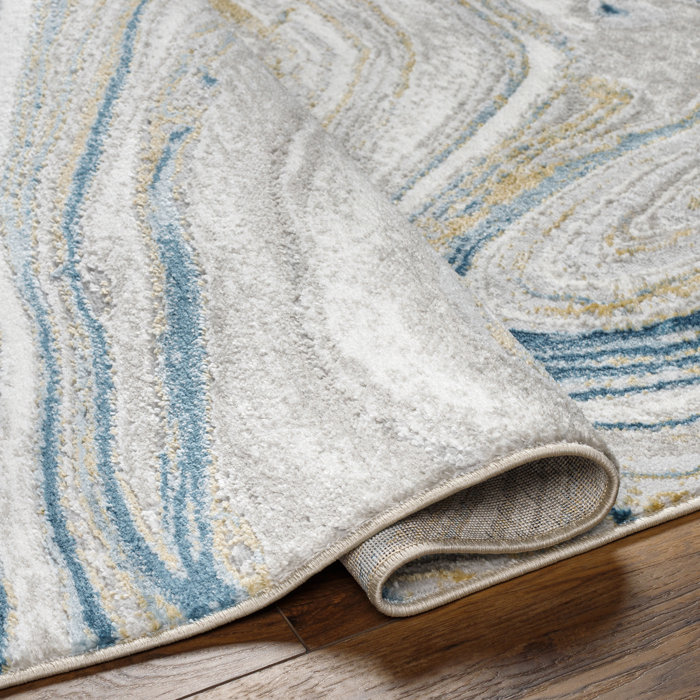 Orren Ellis Emarrick Dieter Abstract Blue Area Rug & Reviews | Wayfair