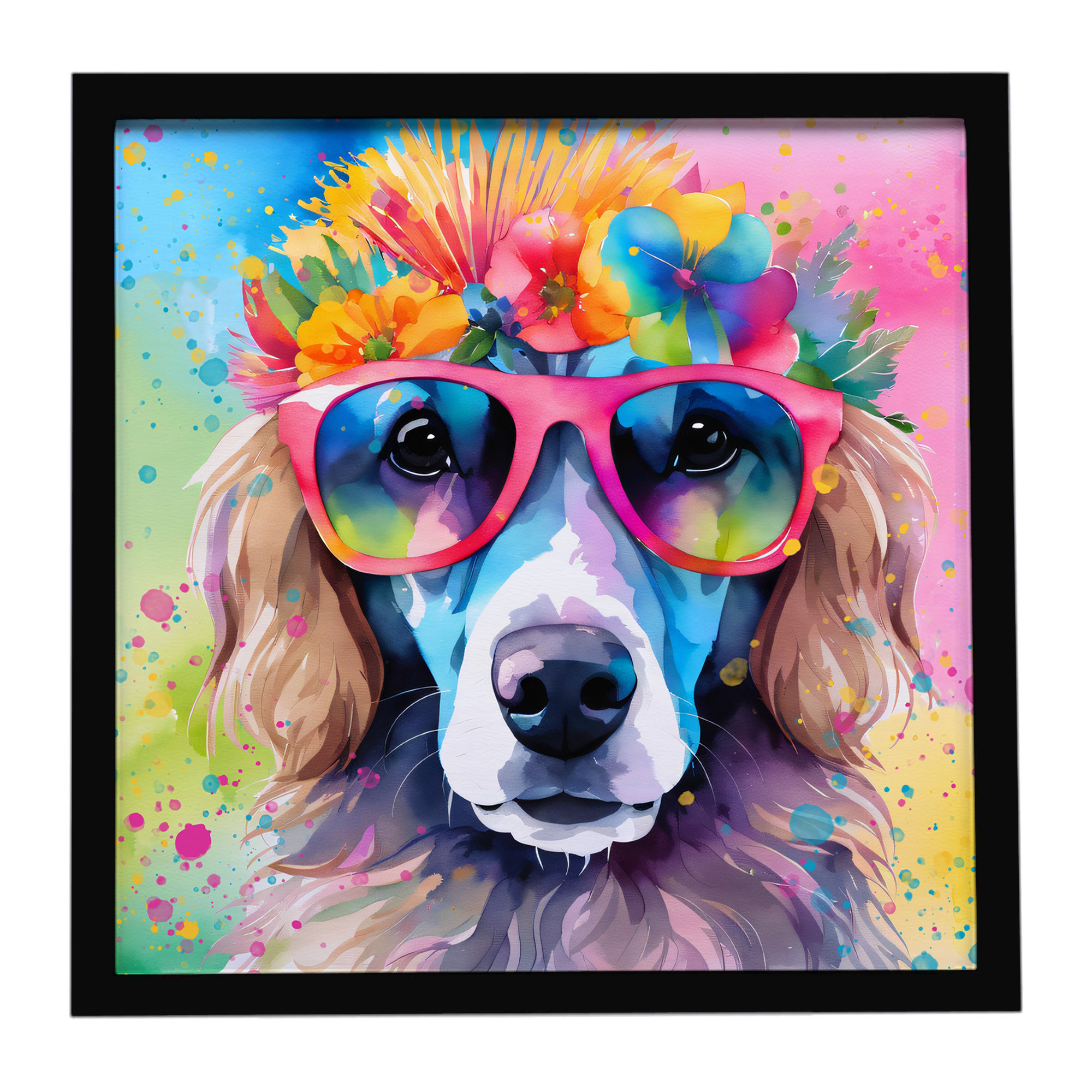 Caroline's Treasures Poodle Hippie Dawg Framed Metal Print | Wayfair