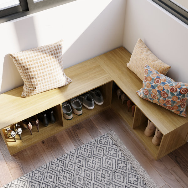 Latitude Run® Corner Shoe Storage Bench | Wayfair