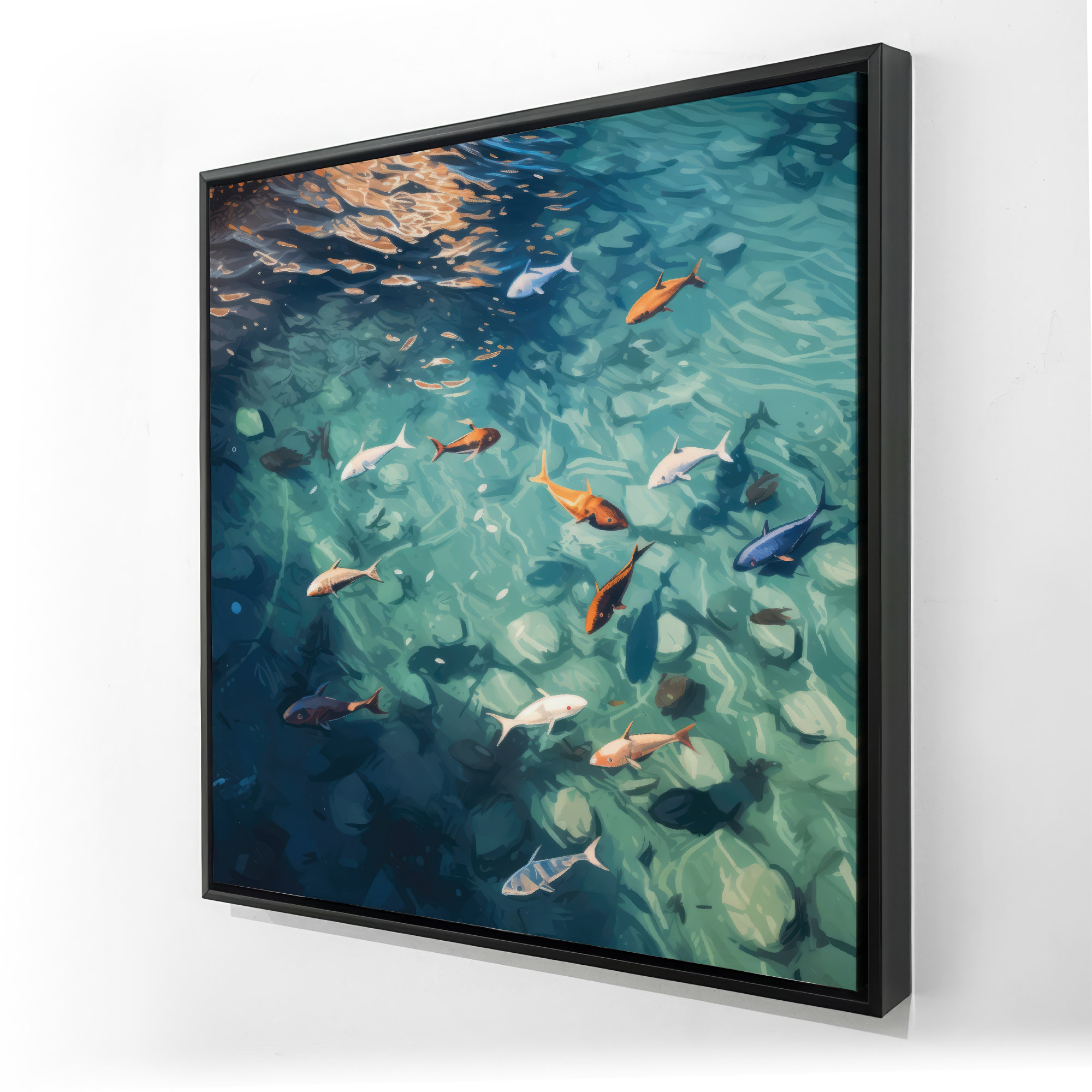 Concius Sales Caustic fish - 36"x36" Framed canvas | Wayfair