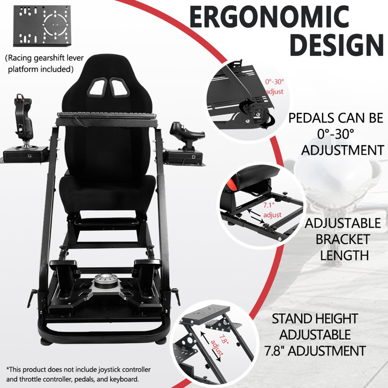 Anman Flight Simulation Cockpit With Racing Seat Fit Logitech ...