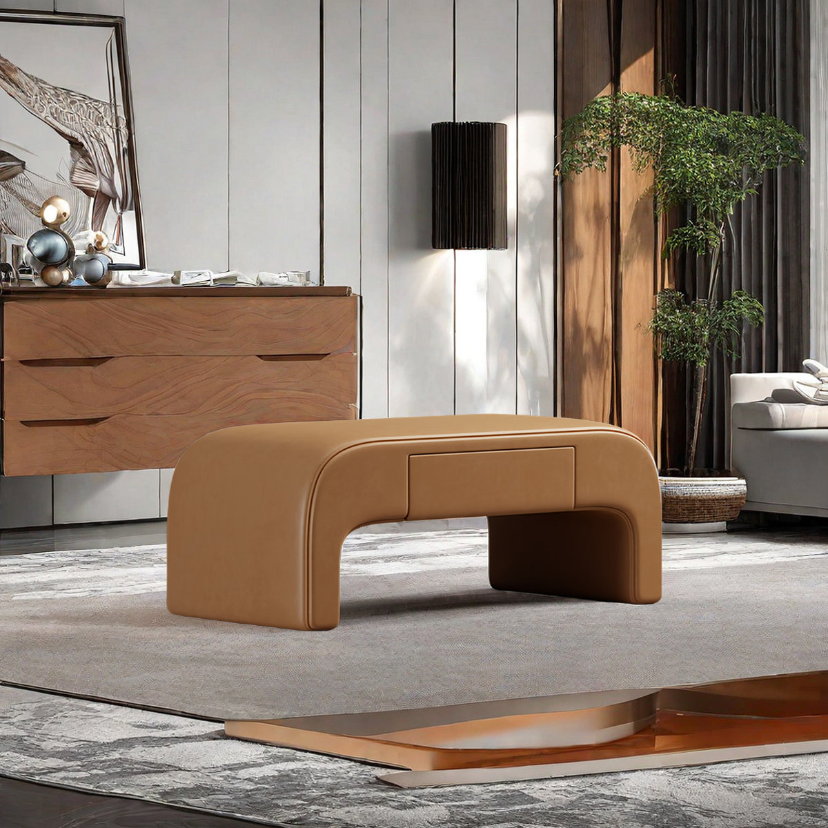 Creative bed end stool Simple Solid Wood End-of-Bed Bench | Wayfair