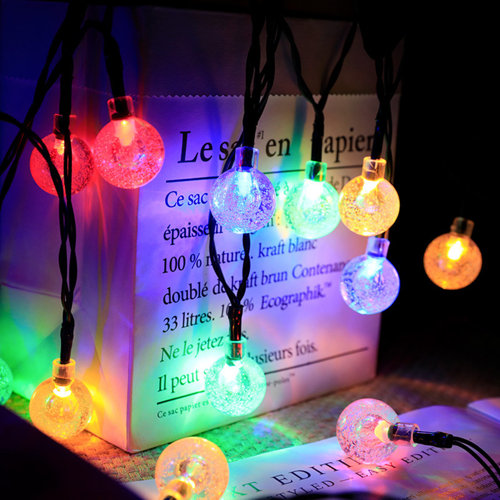 The Holiday Aisle® Indoors and Outdoors Solar Bubble Light 50 Lights ...