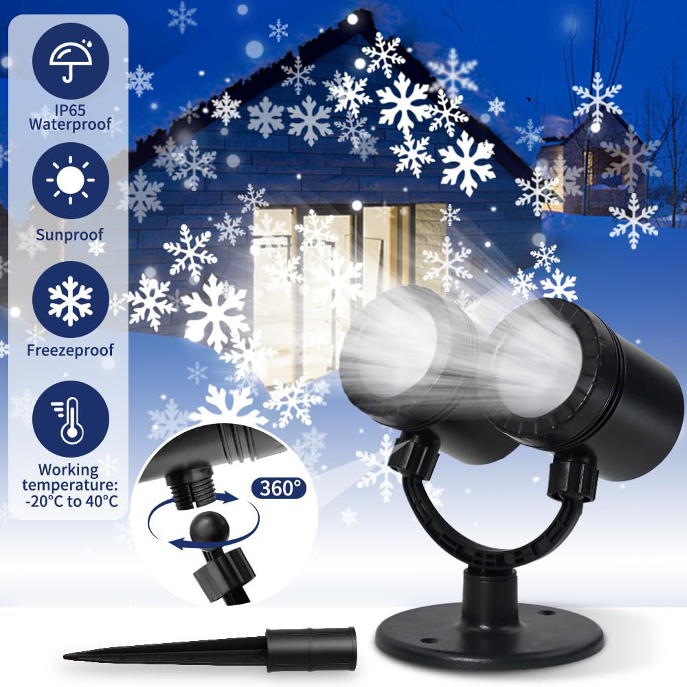ARMIJU Outdoor Double-Head Snowflake LED Projector Lights | Wayfair