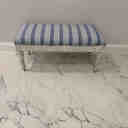 Beachcrest Home™ Aaryahi Coastal Carved Seashell 36” Upholstered Bench ...