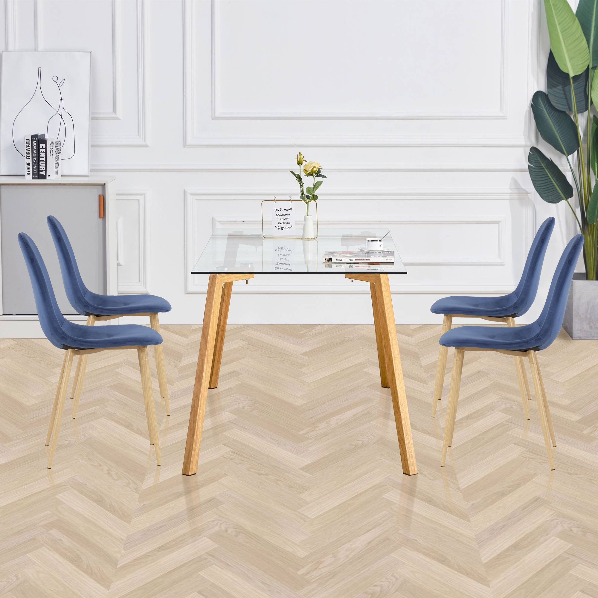 George Oliver Jacaria Rectangular 29'' L x 47'' W Restaurant Dining Set ...