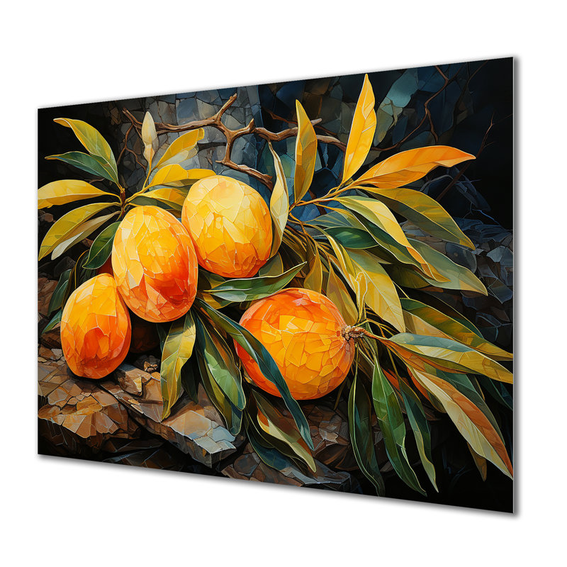 Lark Manor™ Golden Mango Mosaic II - Fruits Metal Wall Art | Wayfair