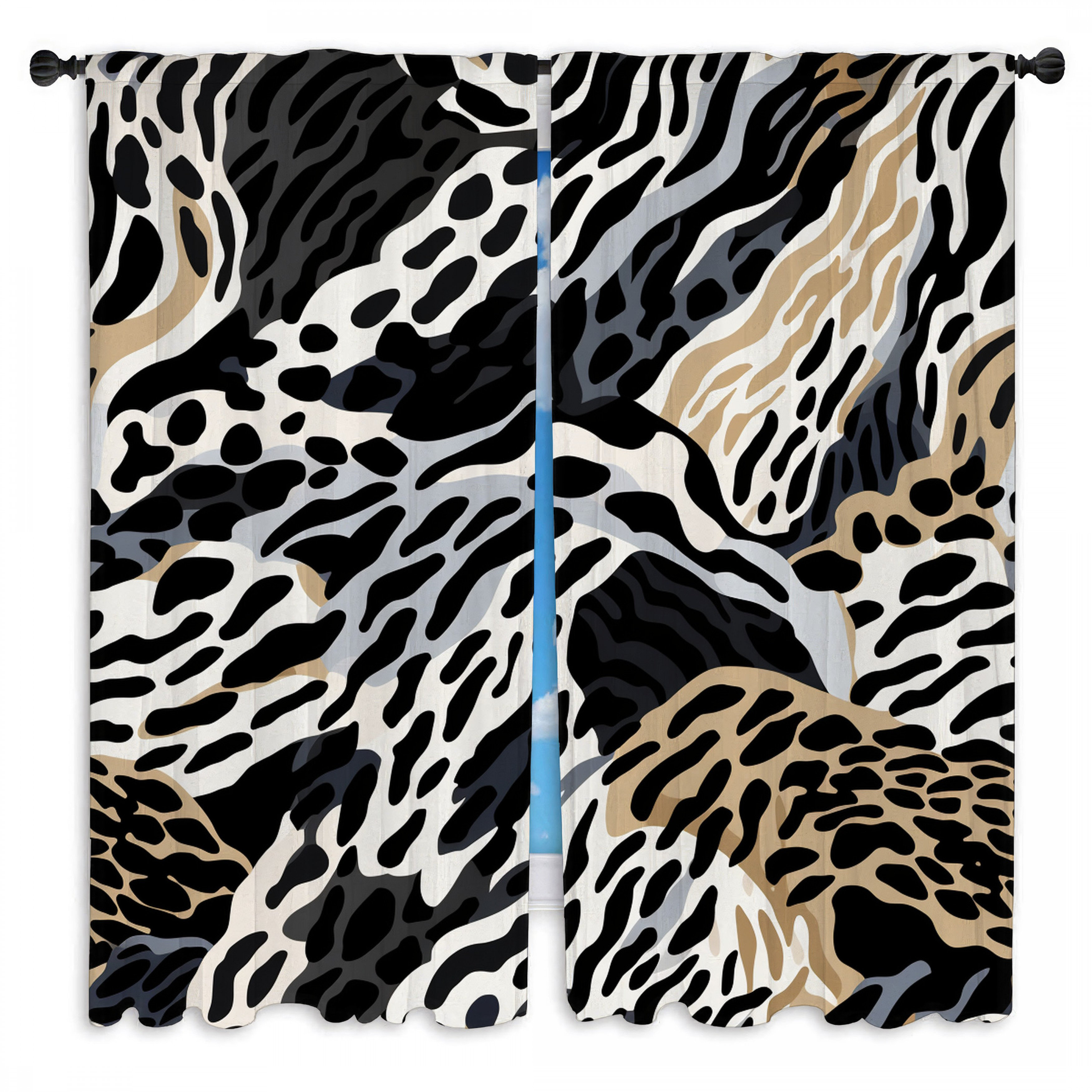 Rosecliff Heights Animal Print Window Curtains Pattern Safari Drapes ...