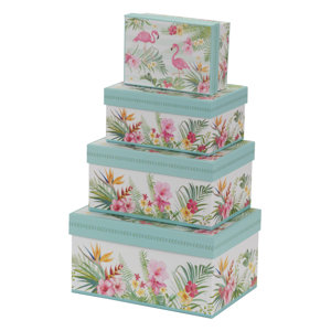 Fleur De Lis Living Flamingo Cardboard 4 Piece Box Set | Wayfair.co.uk