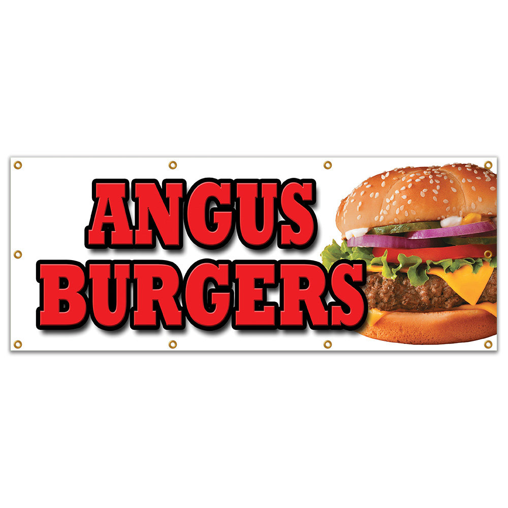 SignMission Angus Burgers Banner Sign | Wayfair