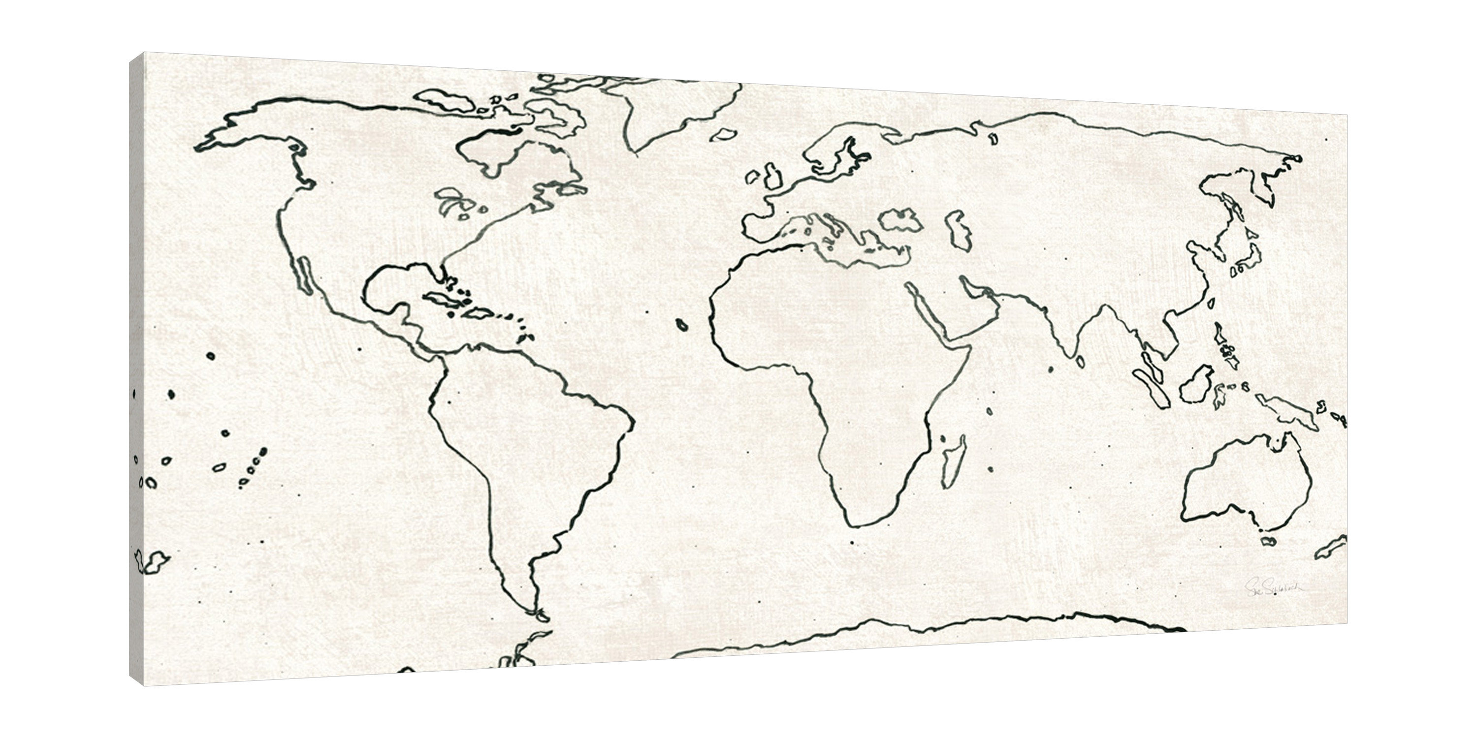 Jaxson Rea "Sketch Map" Gallery Wrapped Canvas By Sue Schlabach ...