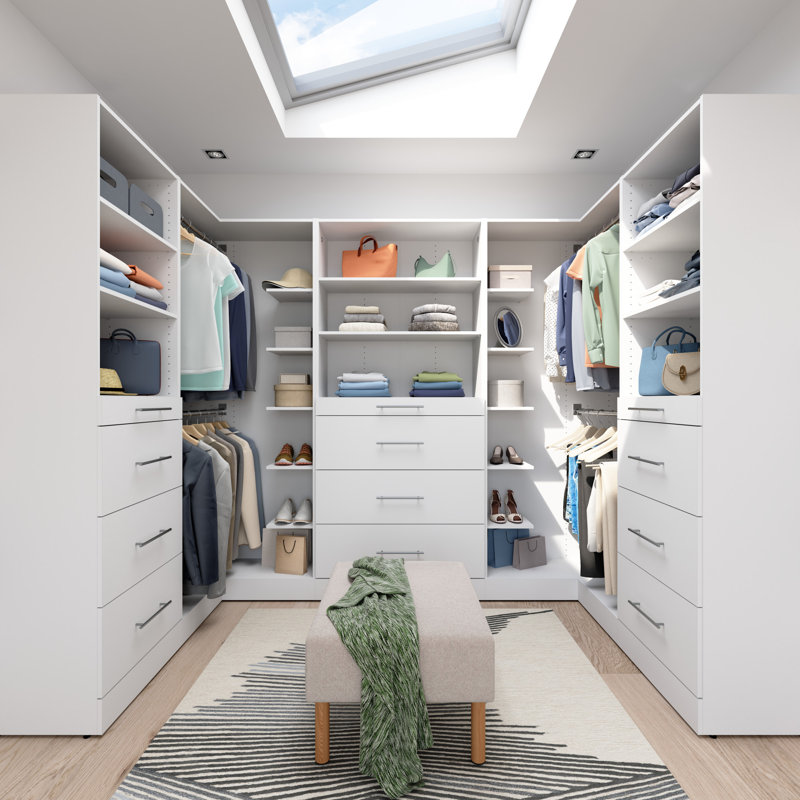 Bestar Florence Modular U Shaped Walk-In Closet System With Rods ...
