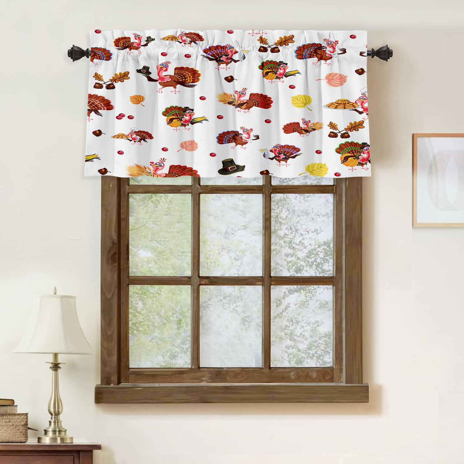 The Holiday Aisle® Orange 52"W Cartoon Thanksgiving Turkey with Window ...