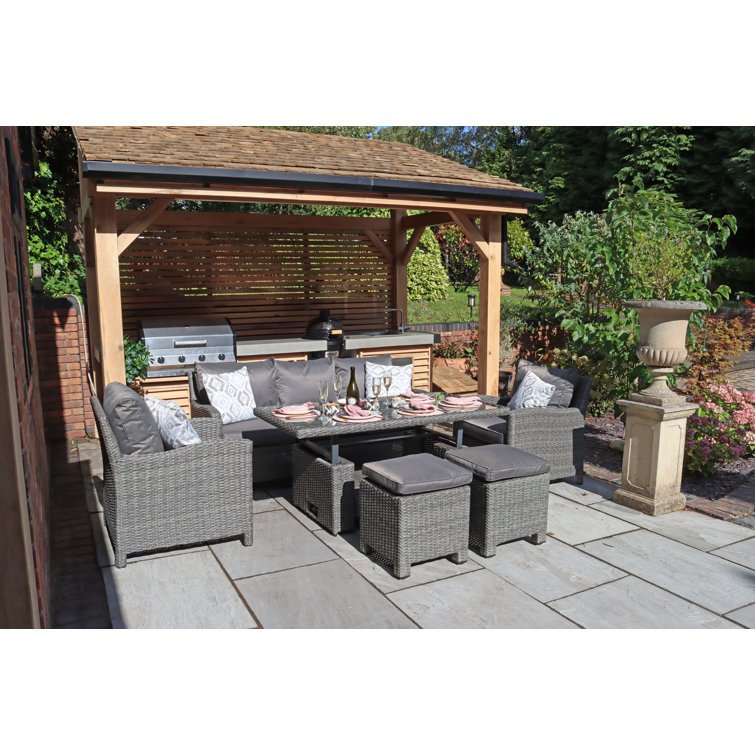 Rosalind Wheeler PARIS 7 Seater 6pc Deluxe Sofa Dining Set | Wayfair.co.uk